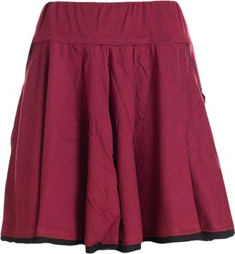 vishes Alternative Bekleidung - einfarbiger kurzer Damen-Rock Mini-Rock Tanz-Rock Baumwollrock dunkelrot 38