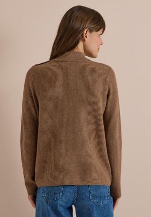 Cecil Stehkragenpullover aus softem Materialmix