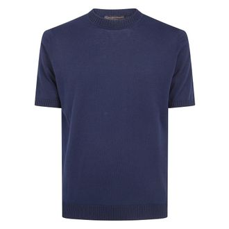FILIPPO DE LAURENTIIS Homme, Tops, Bleu, Taille: 4XL Pull &agrave; Manches Courtes et Col Rond