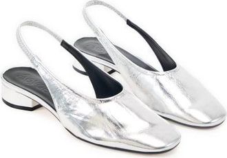 Aeyde Sling-backs en cuir de veau m&eacute;tallis&eacute;s