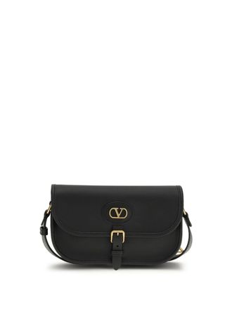 Valentino Garavani Mens Shoulder Bag Antibes Black Leather Calf