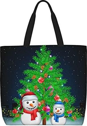 Generic Sac De Courses Sapin De No&euml;l Bonhomme De Neige Sac &Agrave; Dos Lavables De Grande Capacit&eacute; Sacs En Toile &Eacute;paule, Pour Tous Les Jours, Shopping, Filles, Bure