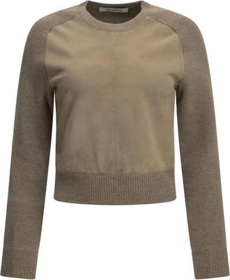 Max Mara Pull &agrave; col rond - Femme - Pulls - Beige - Taille: 38 FR