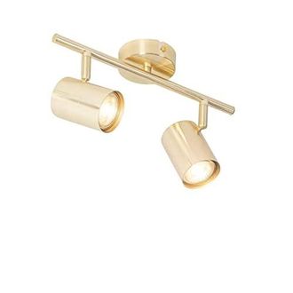 QAZQA jeana - Spot plafond, plafonnier - 2 lumi&egrave;re - L 305 mm - Laiton - Moderne - &eacute;clairage int&eacute;rieur - Salon I Chambre I Cuisine I Salle &agrave; manger