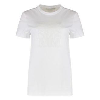 Max Mara Giovane Baumwoll-T-Shirt mit Rundhalsausschnitt - - Tops - Damen - Wei&szlig; - XS