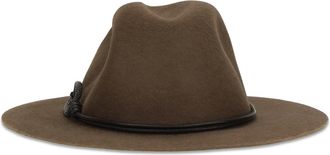 Brunello Cucinelli MCAP90233 Felt with Leather Band Fedora - Mocha