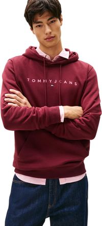 Tommy Jeans Herren Hoodie Linear Logo mit Kapuze, Rot (Red Wine Multi), 4XL