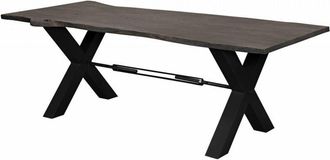 Massivmoebel24 Esstisch Akazie 200x100x76 grau lackiert iron label 116