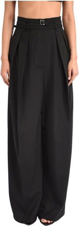 Sportmax Femme, Pantalons, Noir, Taille: 36 FR Wide Pantalons