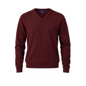 Saint James Pull col V Cuirass&eacute; - Homme - Pulls - Brun - Taille: M