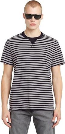 G-Star G-Star Homme T-Shirt Nifous Stripe, Multicolore (dk black/grey alloy stripe D25961-C339-H228), XL