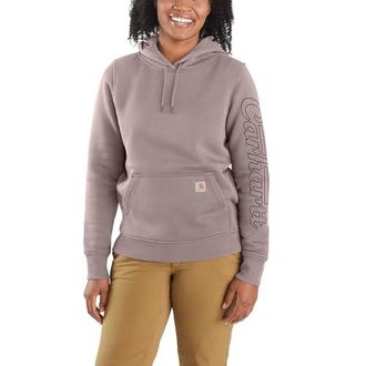 Carhartt Work in Progress Sweat-shirt graphique promotionnel &agrave; capuche Relaxed Fit Rain Defender SWEATSHIRT Femme, Violet, XS