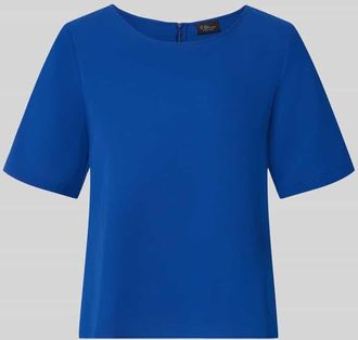 s.Oliver Black Label Regular Fit Kurzarmbluse mit U-Boot Ausschnitt