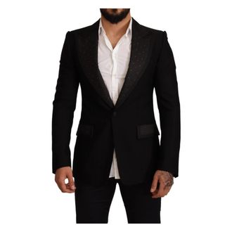 Dolce & Gabbana Woll-Slim-Fit-Blazerjacke - - Jackets - Herren - Schwarzk - M