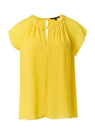 Comma Kurzarmshirt Bluse Chiffon-Bluse mit Kapp&auml;rmeln