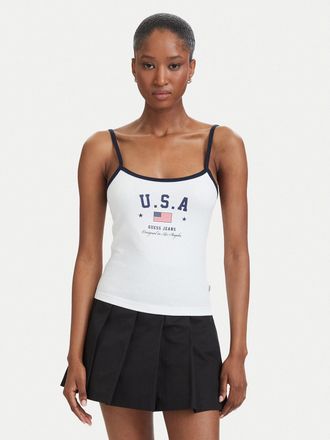 Guess Top W6YP20 K4202 Wei&szlig; Slim Fit