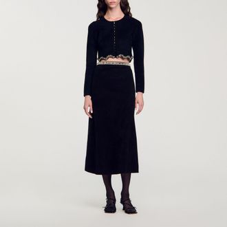 Sandro Jupe courte &agrave; strass