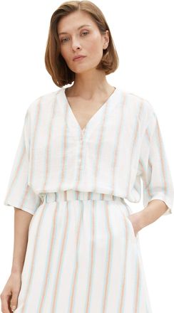 Tom Tailor Damen 1036703 Bluse, 31948 - Offwhite Brown Vertical Stripe, 32
