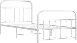 Generic Bettgestell mit Kopfteil aus Metall, Kopfteil für Doppelbett, Rückenlehne für Bett, (schwarz, 120 x 190 cm) (100 x 200 cm)