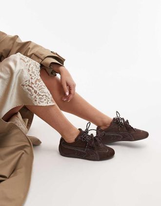 Puma Speedcat - Baskets effet poulain - Marron chocolat-Brown