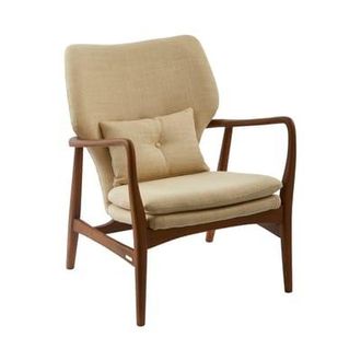 Pols Potten Fauteuil rembourré Peggy - Beige - Frêne