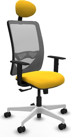 Piqueras y Crespo Stuhl mit Nackenst&uuml;tze Zulema mit 1D-Armen, h&ouml;henverstellbarer Lendenwirbelst&uuml;tze und festem Kopfteil, ausgestattet mit 3 Positionen und Schneidschaum