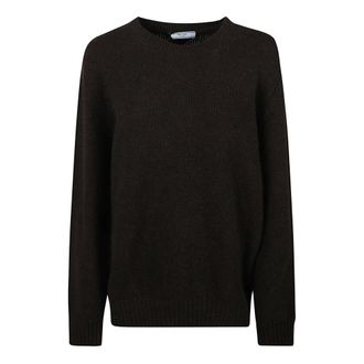 Prada Pullover mit Rundhalsausschnitt aus Wolle und Kaschmir - - Knitwear - Damen - Braun - M