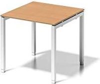 Bisley Cito Schreibtisch, 650-850 mm höheneinstellbares U-Gestell, Metall, Bc396 Dekor Buche, Gestell Verkehrsweiß, 80 x 80 x 85 cm