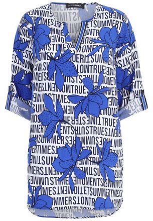 Doris Streich Klassische Bluse mit Grafik-Bl&uuml;ten-Print