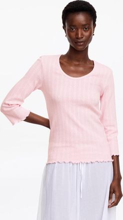 Arket Pointelle-Strickoberteil -Rosa