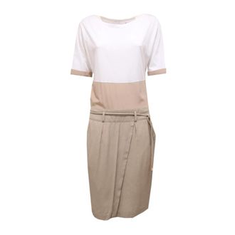 Fabiana Filippi Wei&szlig;/Beige Kleid Made in Italy - - Dresses - Damen - Wei&szlig; - M