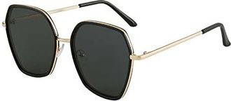 Generic Lunettes de soleil polygonales en métal plein cadre hommes et femmes vacances rue tir miroir pare-soleil (couleur : B, taille : moyen) 2026, a, Taille