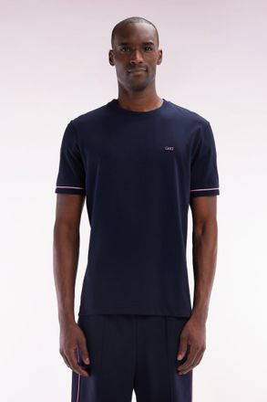 Eden Park T-shirt En Coton Marine Broderie Et Badge Noeud Papillon Coupe Droite