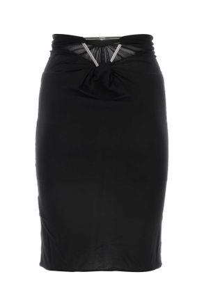 Coperni Womens Black Stretch Nylon Triangle Skirt Exterior: Elastane Gonne