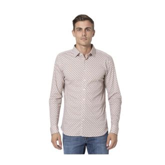 DeSoto Wei&szlig;e Bluse mit Blattmuster - - Shirts - Herren - Wei&szlig; - 2XL