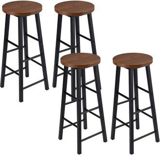 Woltu Lot de 4 Tabourets de Bar, Tabouret de Bistrot, Chaise Stable et Durable, Surface dassise en mdf, Hêtre Foncé - Woltu