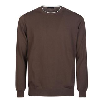 Fay Rundhals-Pullover - - Knitwear - Herren - Braun - L