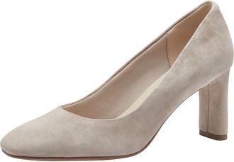 Tamaris Damen Pumps Leder Blockabsatz; Taupe/beige; 41 EU