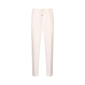 PESERICO Homme, Pantalons, Blanc, Taille: 2XL Pantalon &agrave; plis et cordon de serrage