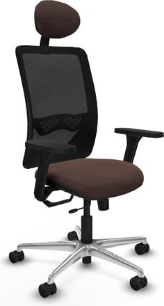 Piqueras y Crespo B&uuml;rostuhl mit Lendenwirbelst&uuml;tze Zulema mit 3D-Armlehnen und festem Kopfteil, ausgestattet mit Syncro/Traslack und Schneideschaum, mit Rollen von 65 m