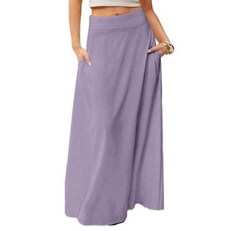 Generic Jupe longue &agrave; motif floral pour femme - Jupe maxi fluide &agrave; taille haute et motif floral - Jupe normale et tendance - Jupe dhiver - Longueur genou - No