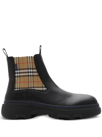 Burberry bottines chelsea en cuir - Noir