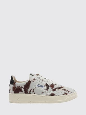 Autry Medalist Low Sneakers aus Leder mit Animal-Print-Eins&auml;tzen aus Ponyfell
