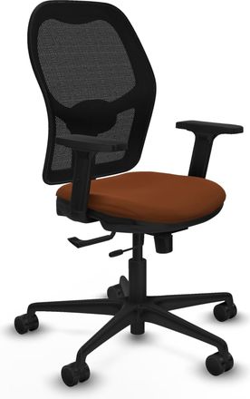 Piqueras y Crespo Gepolsterter B&uuml;rostuhl mit 2D-Armen, h&ouml;henverstellbare Lendenwirbelst&uuml;tze, ausgestattet mit Syncro/Traslack und injiziertem Schaumstoff, Schwarz/Braun