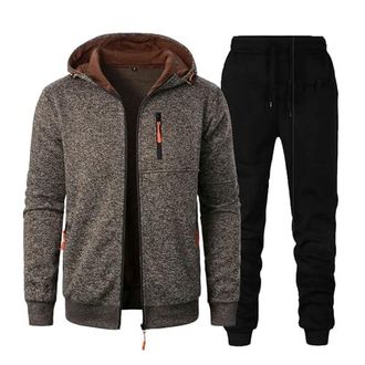 Generic Surv&ecirc;tement De Sport Pour Hommes, Sweat Hoodies &Agrave; Manches Longues Zipp&eacute; Et Pantalon De Jogging 2 Pi&egrave;ces, Baggy Et Confortable, Tenue De Travail &Eacute;l&eacute;gan