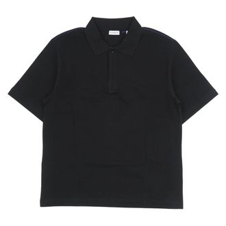 Burberry Gestreiftes kurz&auml;rmeliges Baumwoll-Polohemd mit B&uuml;ndchen - - Tops - Herren - Schwarzk - M