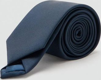 Mango Cravate unie microstructure bleu marine - Homme - Taille unique - MANGO MAN