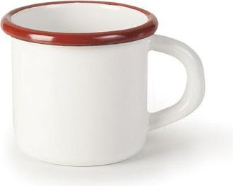 Ibili Mug 7 cm of Enamelled Steel in White/red, 20 x 7 x 7 cm