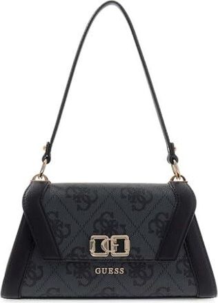 Guess sac &agrave; &eacute;paule bandouli&egrave;re Karnilla Flap Shoulder Bag Coal Logo gris fonc&eacute;