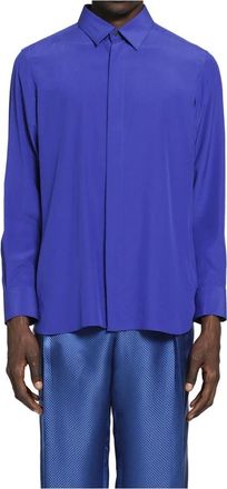 Tom Ford Homme, Chemises, Bleu, Taille: L Silk Shirt